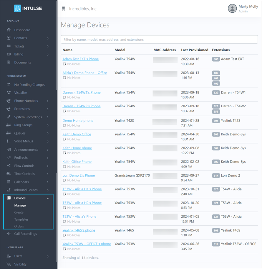Manage Devices | Intulse Support