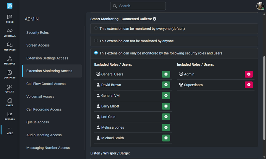 Extension Monitoring Access | Intulse Support
